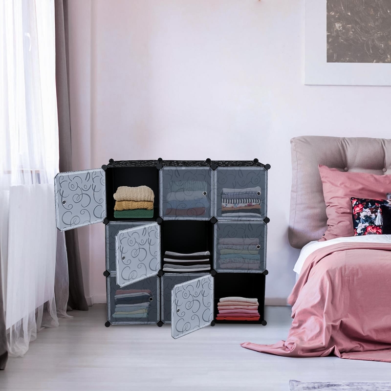 GoDecor 9-Cube Plastic Square Bookcase Bookshelf Closet Organizer - godecor