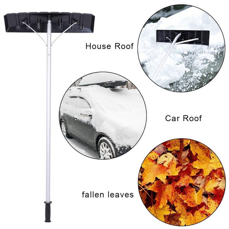 GoDecor Poly Blade Snow Roof Rake Telescoping Snow Roof Rake, Black ...