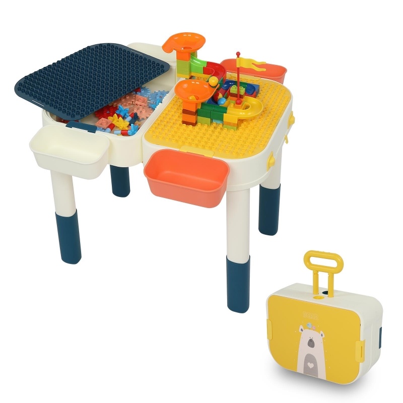 LALAHO Toddler Activity Blocks Table, Compatible Building Blocks ...